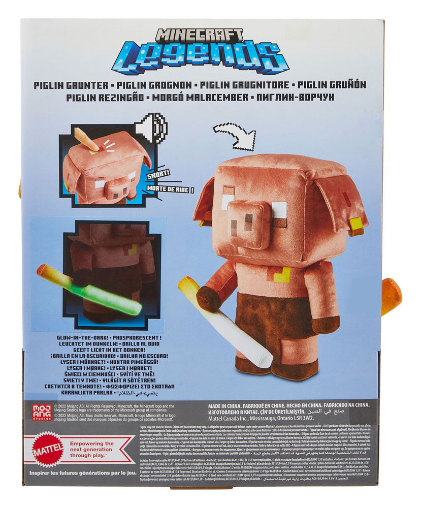 Minecraft Legends Piglin elektromos plüss figura 29 cm | Fanbase webshop