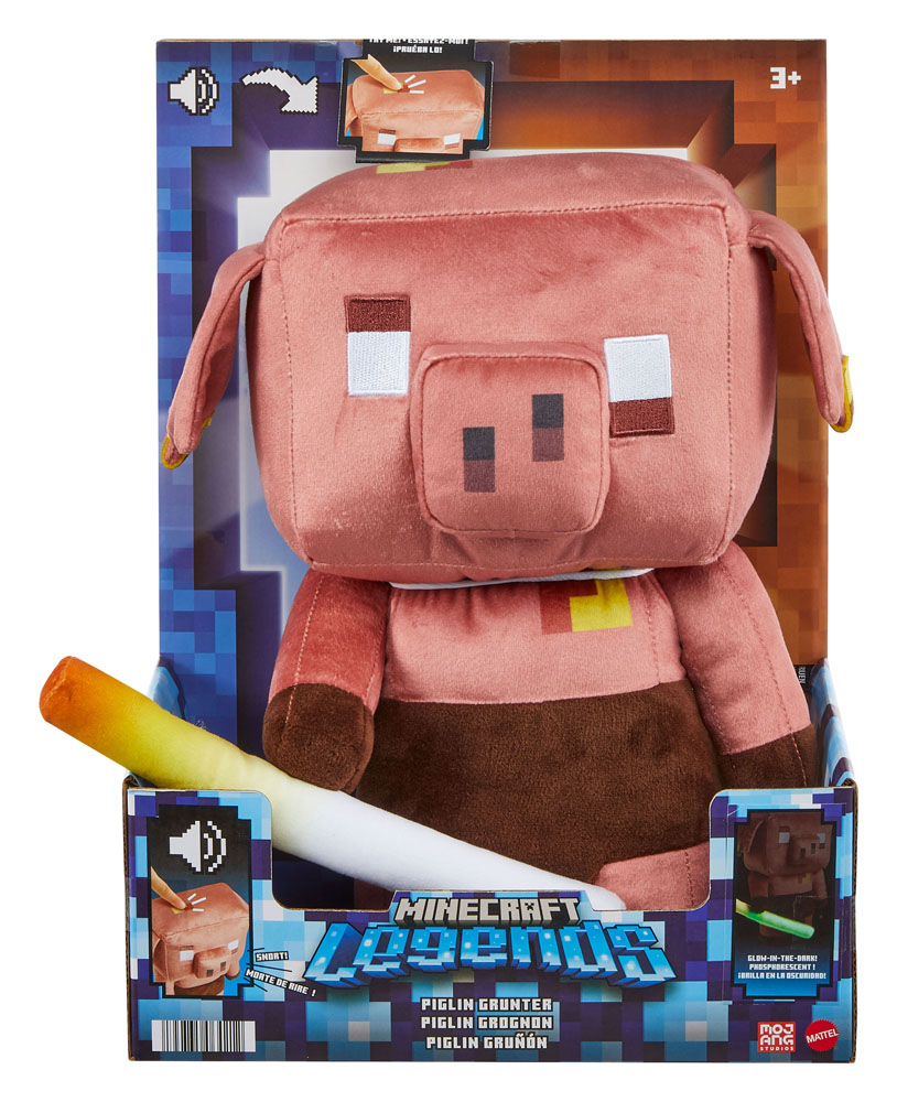 Minecraft Legends Piglin elektromos plüss figura 29 cm | Fanbase webshop