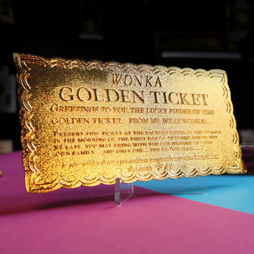 Willy Wonka & the Chocolate Factory replika Mini Golden Ticket ...